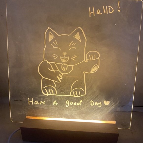 Office | 2 Led Note Board 8x8 Acrylic Dry Erase Board Light Light Up ...